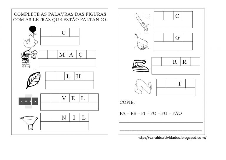 ATIVIDADES COM A LETRA F - EDUCAÇÃO INFANTIL