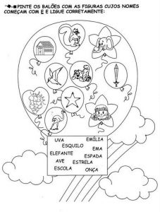 ATIVIDADES COM A LETRA E PARA EDUCAÇÃO INFANTIL