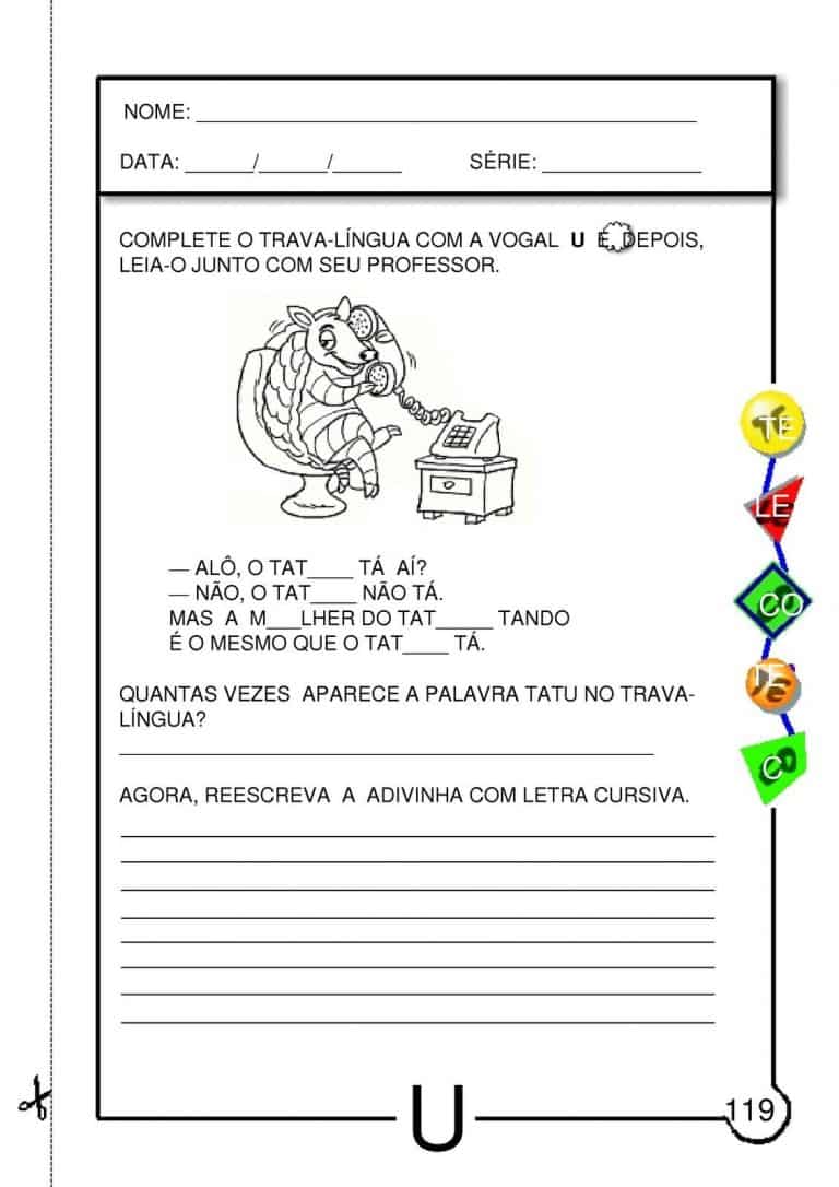 ATIVIDADES COM A LETRA U - Atividades Pedagógicas