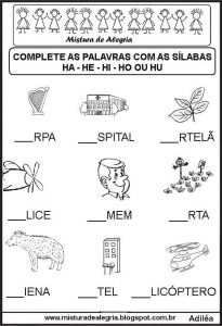 Atividades com as Sílabas HA HE HI HO HU