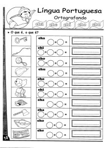 Atividades com as sílabas CHA CHE CHI CHO CHU